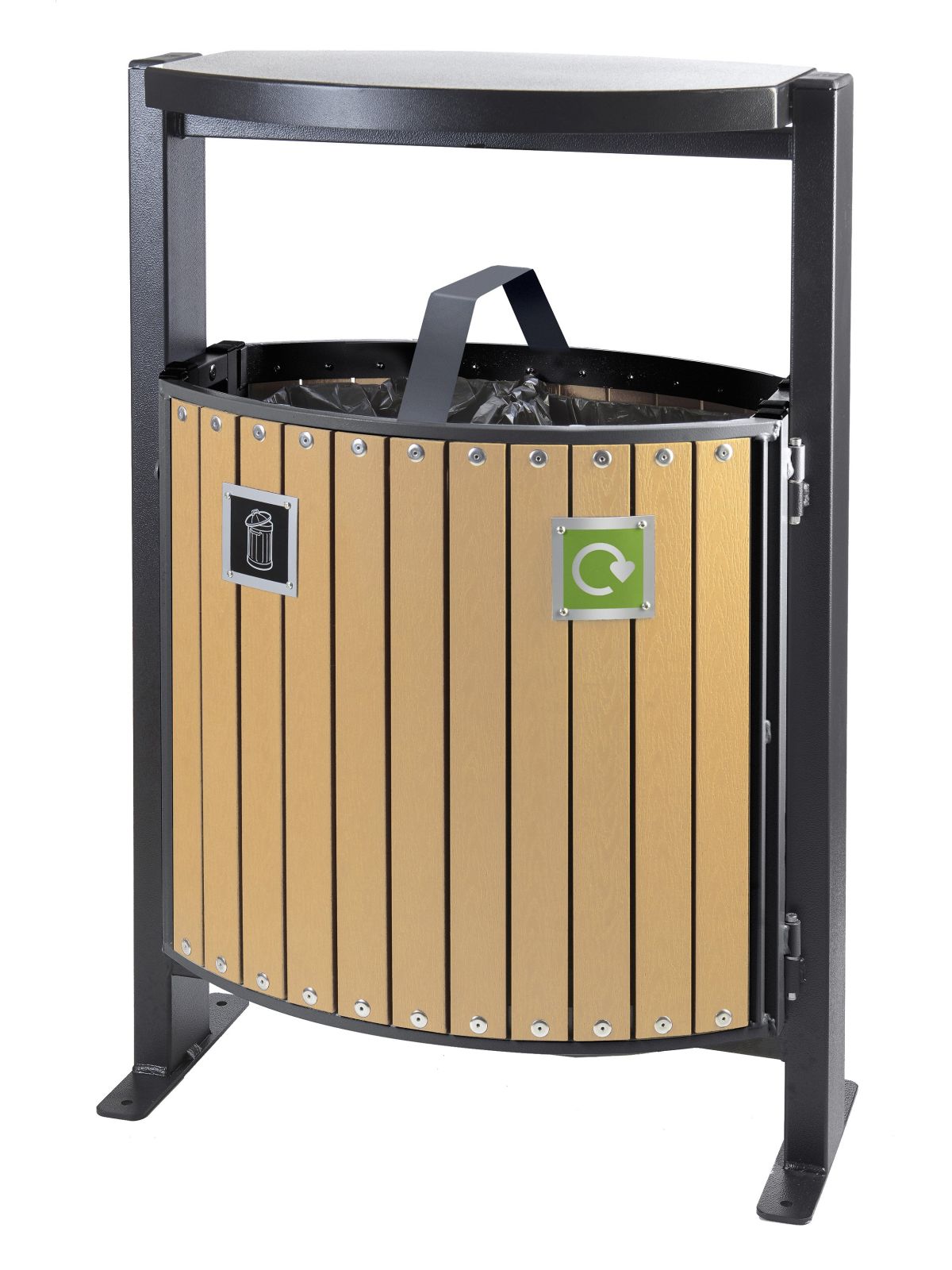 GPC Plastic Wood Effect Outdoor Bin – Dual Compartment Waste Solution