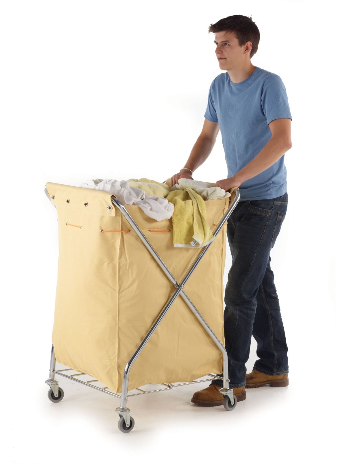 Folding X-Type Laundry Trolley for Easy Laundry Management