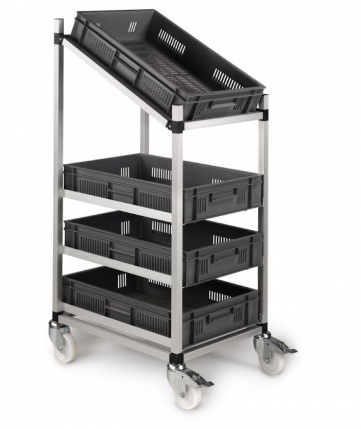 Stacarac CSTT4LS – Lineside Tray Trolley for Material Handling