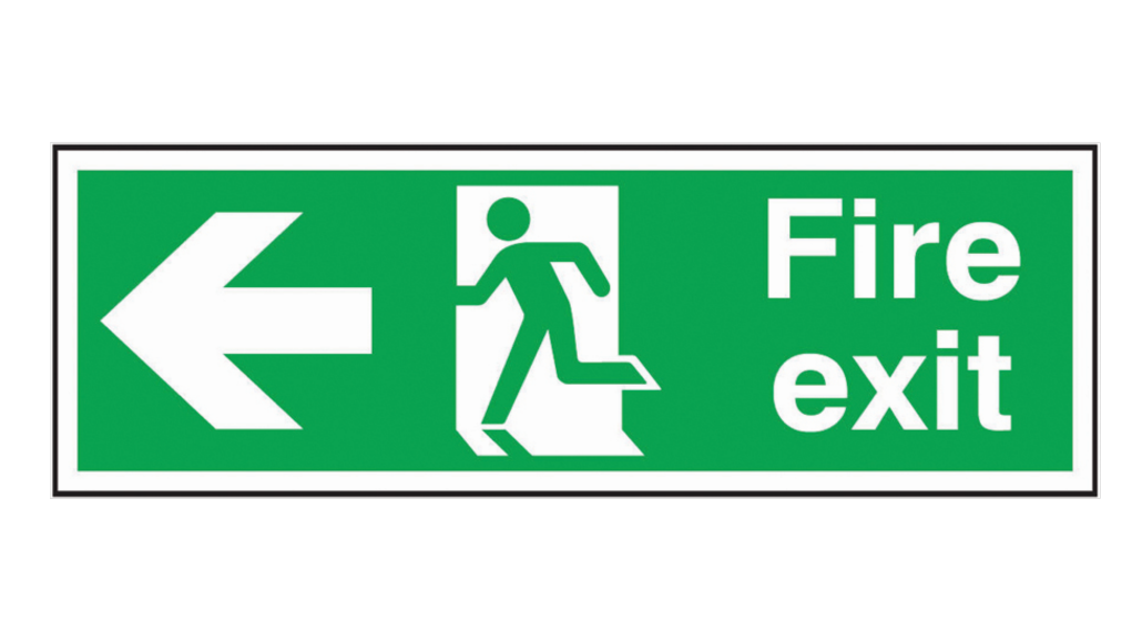 GPC Fire Exit Sign - Left Arrow – Pack of 10 for Clear Emergency ...