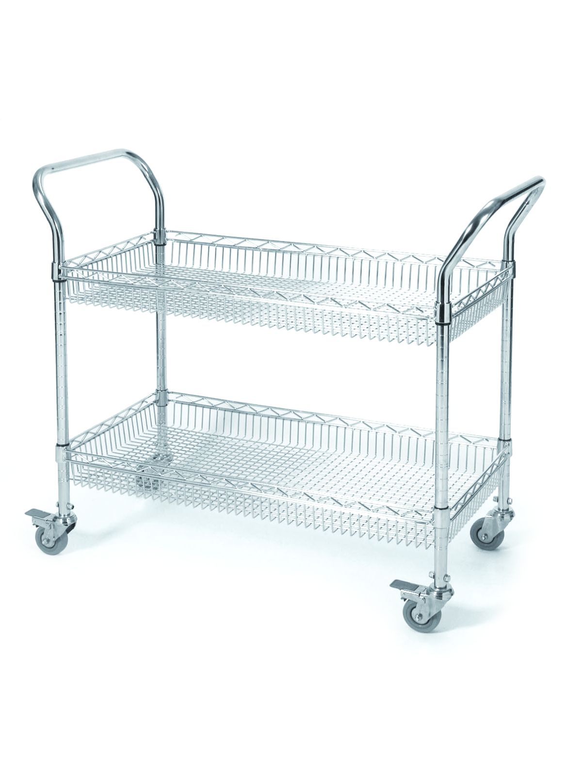 Shelfspan Chrome Wire Trolley – Adjustable Wire Basket Trolley with Castors