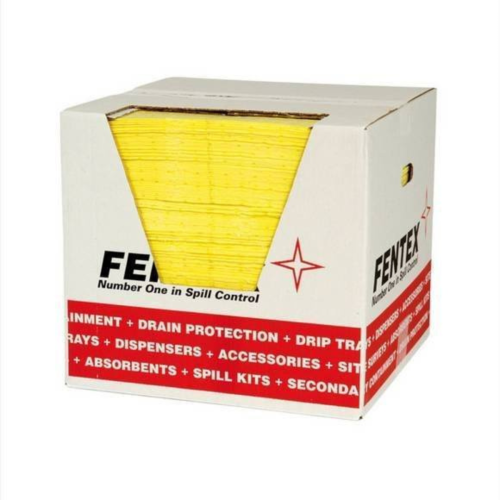 Fentex Chemical Absorbents Pads - 100 In A Box