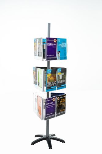 Metroplan Expanda-Stand Clear Carousel – 3-Tier Revolving Leaflet Dispenser