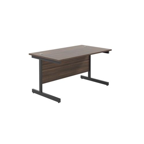 Dark Walnut Single Upright Rectangular Desk