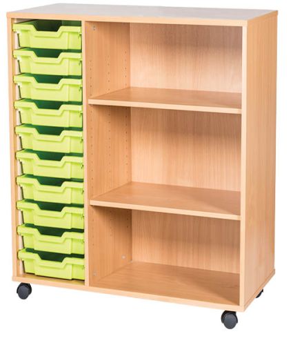 Willowbrook 10 High 10 Tray Triple Mobile Unit With Shelves