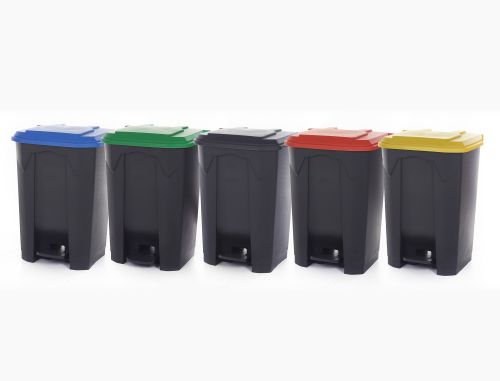 GPC 80L Non-Contact Pedal Bin with Coloured Lids