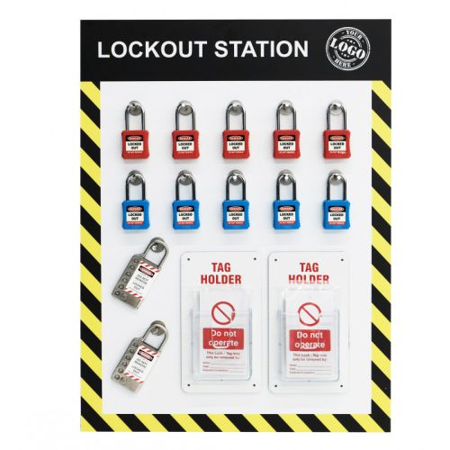Centurion 16 Station Lockout Board with 2 Hooks for Hasps, 2 Padlock ...