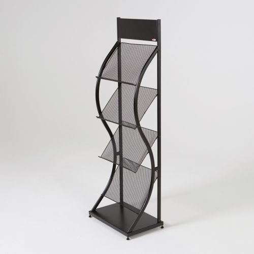 Metroplan Wave Wide Freestanding Leaflet Dispenser – Dual A4 Display Stand