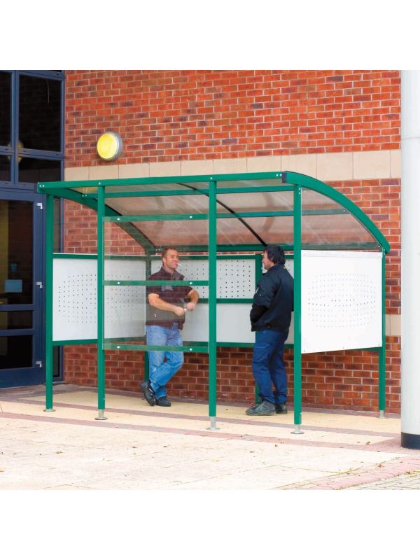 QMP Premier Smoking Shelter with Perforated Steel Sides – Up to 9 People
