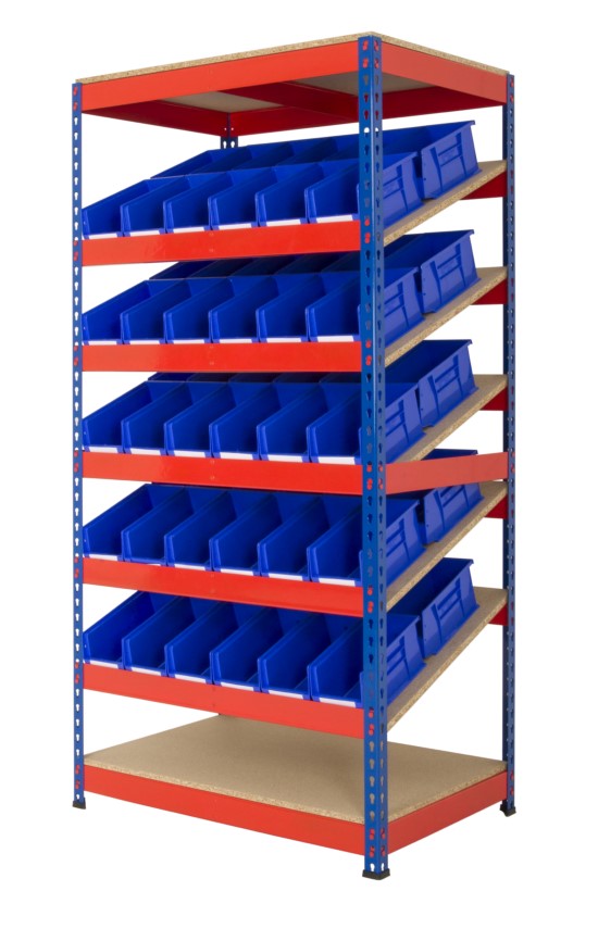 Anco Kanban Rack Bin Storage Shelving with Sloping Shelves & Picking ...