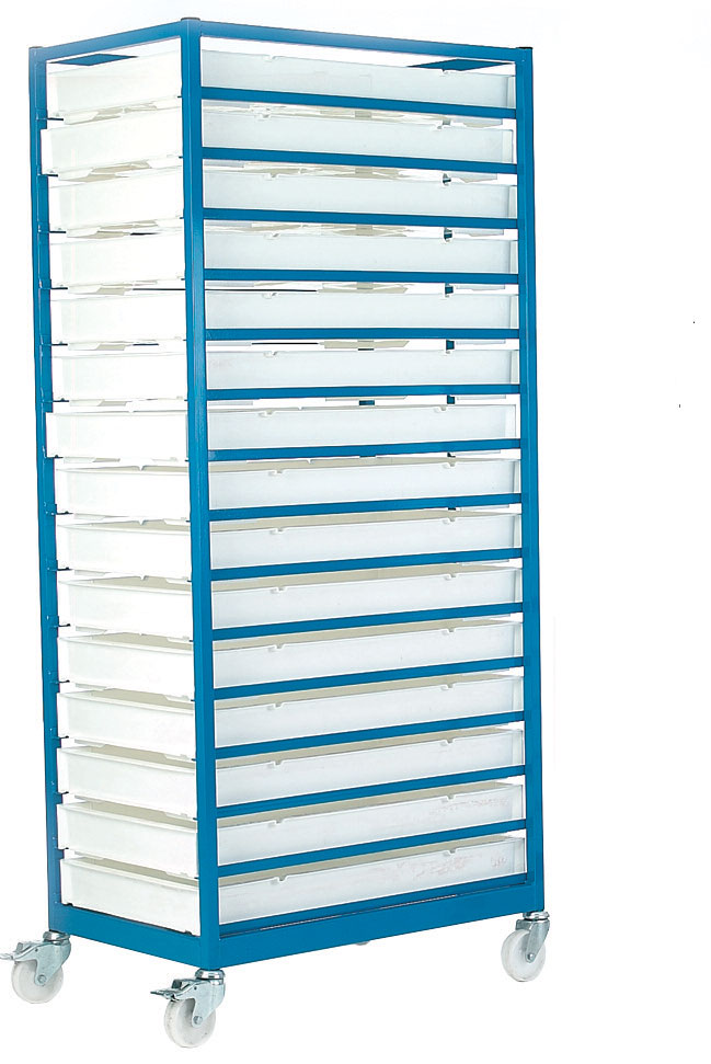 Mobile Tray Racks Complete with 15 Polypropylene Trays (TR3115)