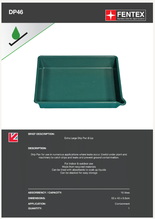 Large Drip Tray With Pouring Lip | Leak Management for Industrial ...