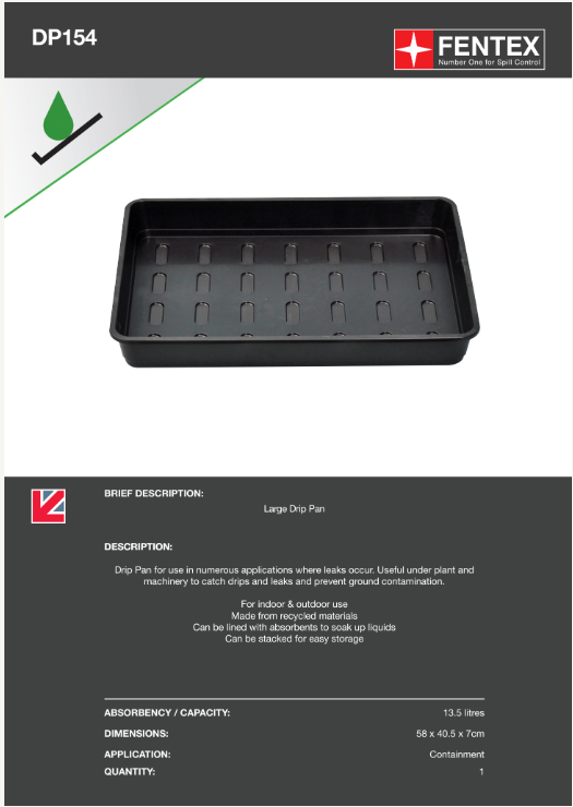 Medium Drip Tray | Leak Prevention for Industrial and Domestic Use